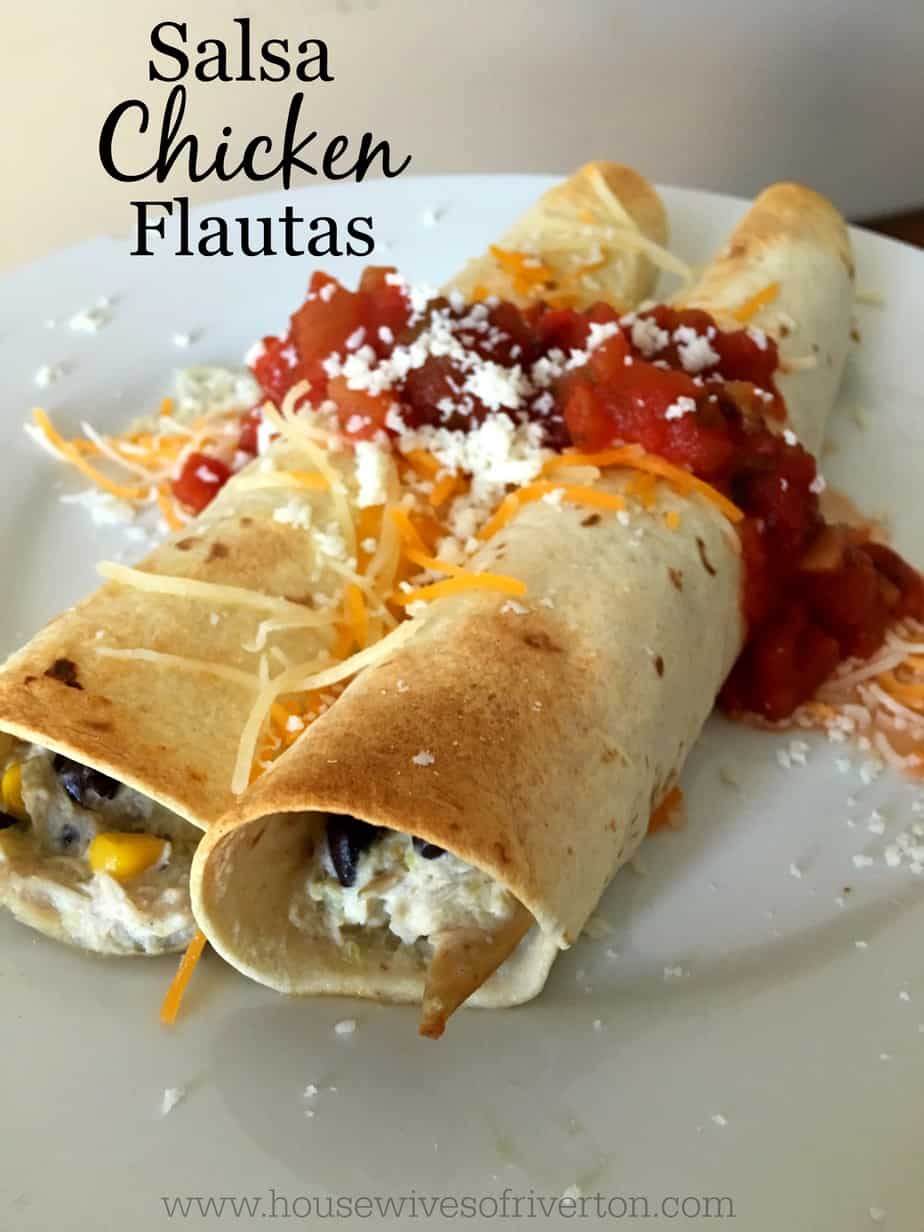 Baked Salsa Chicken Flautas - Creative Housewives