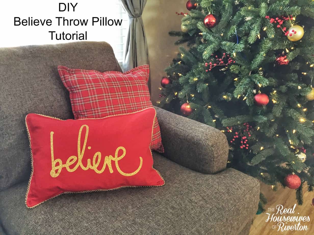 DIY Believe Throw Pillow Tutorial - Creative Housewives